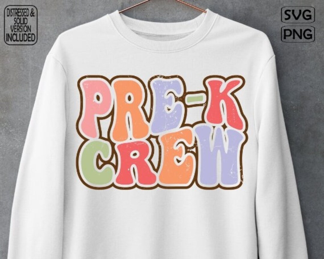 Retro Pre-k Crew Svg, Retro Pre-k Crew Png, Groovy Preschool Svg ...