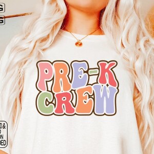 Retro Pre-k Crew Svg, Retro Pre-k Crew Png, Groovy Preschool Svg ...