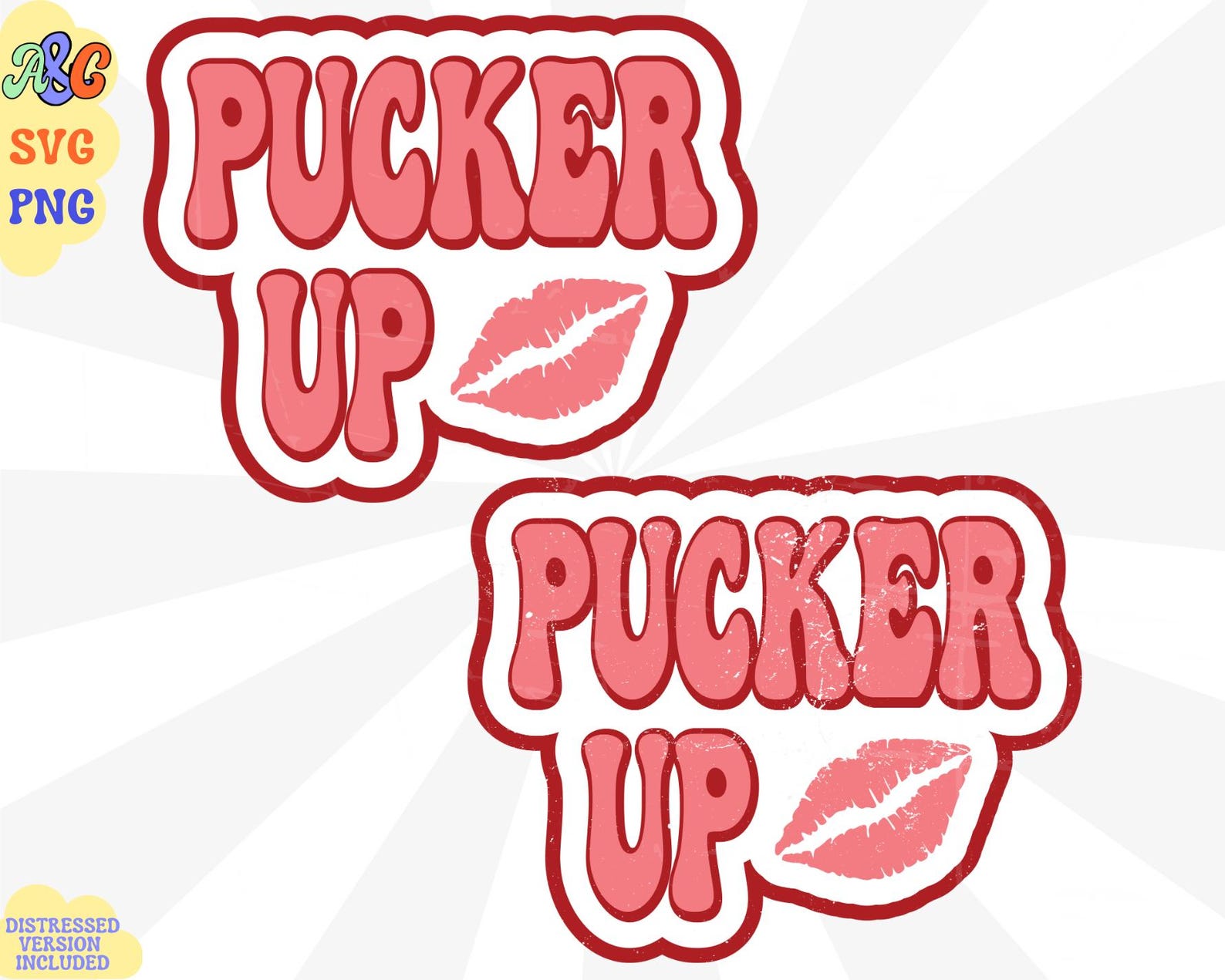Pucker up Svg, Pucker up Png, Lips Svg, Valentines Svg, Retro Pucker up ...