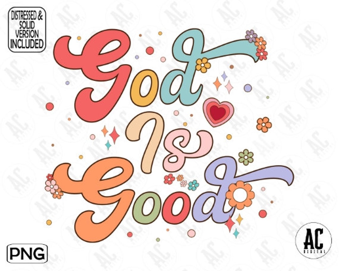 God is Good Png, Boho Jesus Love, Easter Groovy Png, Retro Christian ...