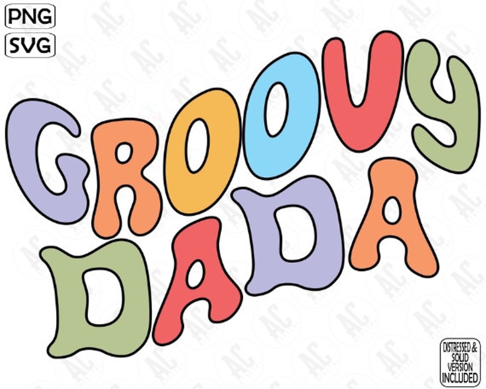 Retro Groovy Dada Svg, Groovy Dada Png, Dada Png, Dada Svg, Wavy Dada ...