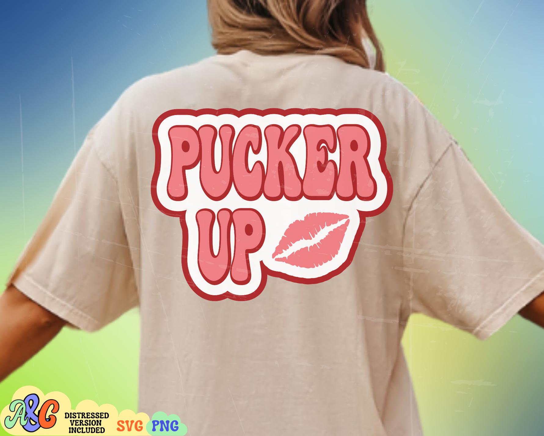 Pucker up Svg, Pucker up Png, Lips Svg, Valentines Svg, Retro Pucker up ...