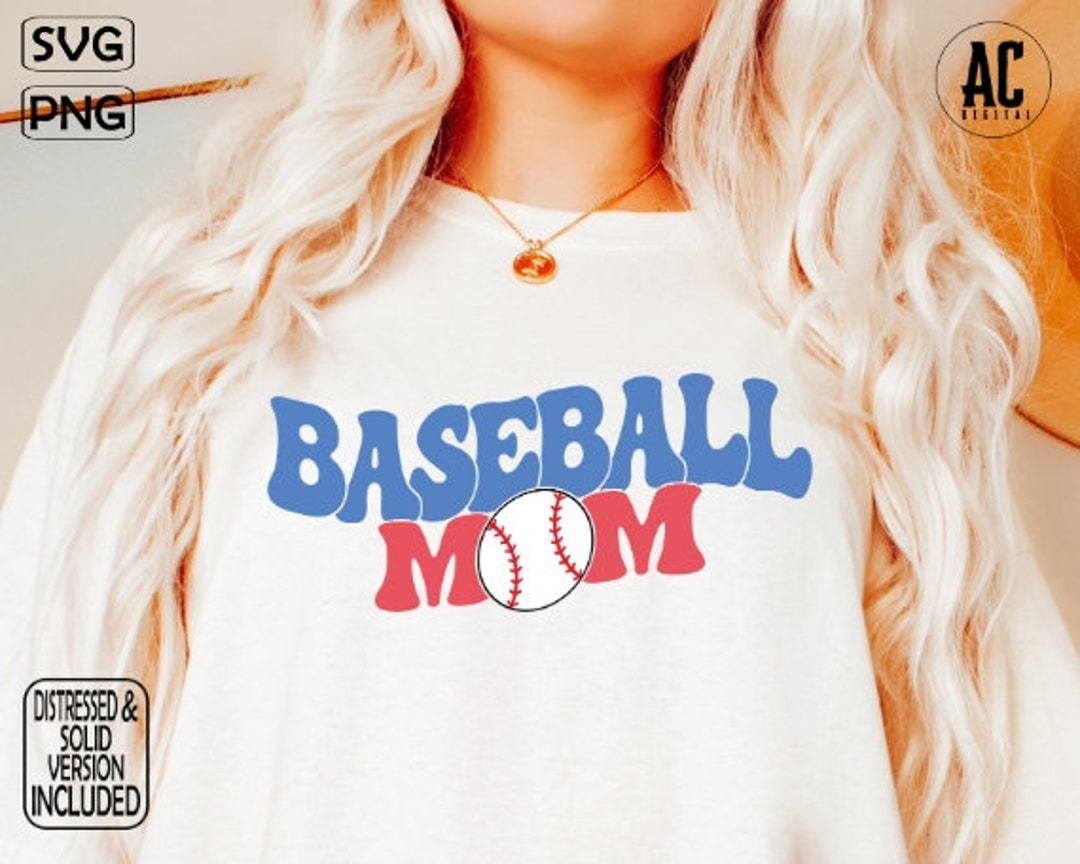 Baseball Mom Svg, Groovy Baseball Mom Svg, Retro Baseball Mom Png ...