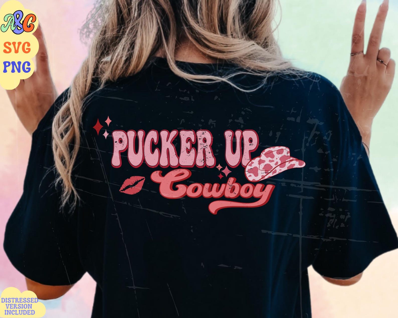 Western Groovy Png, Retro Pucker up Cowboy Png, Sublimation Design Png ...