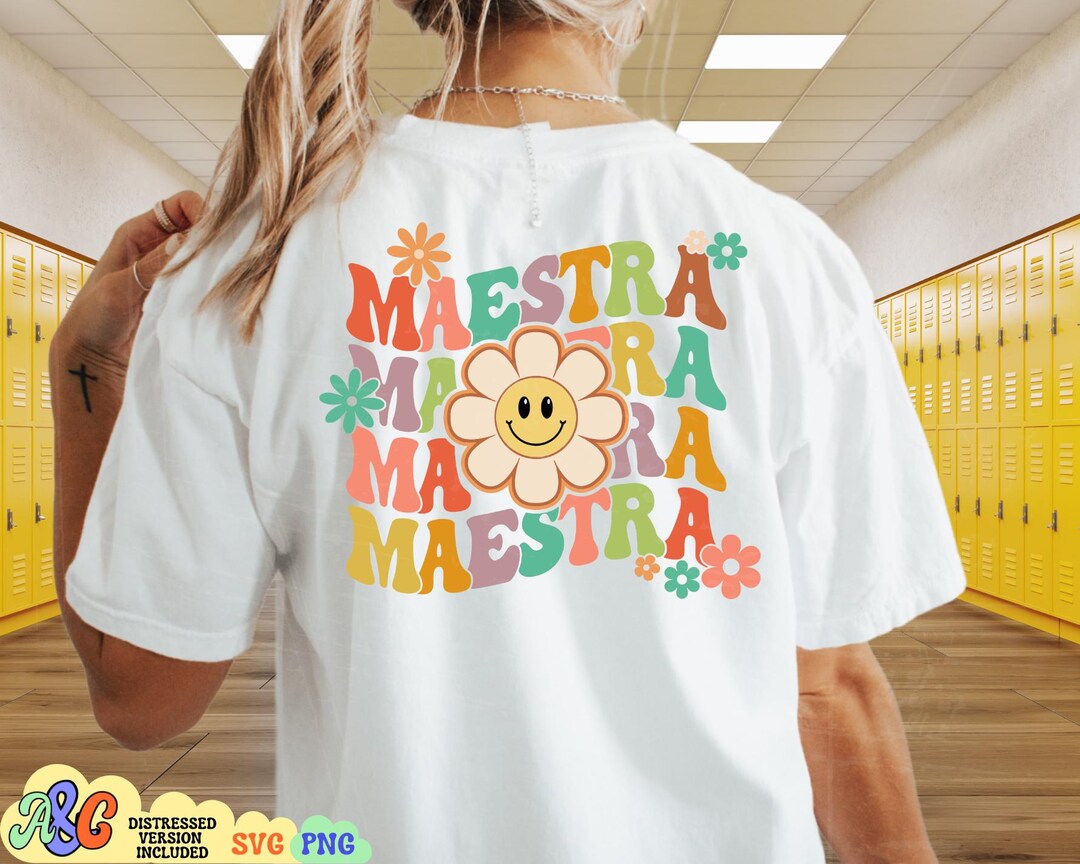 Maestra Png, Maestra Svg, Spanish Teacher Svg, Groovy Teacher ...