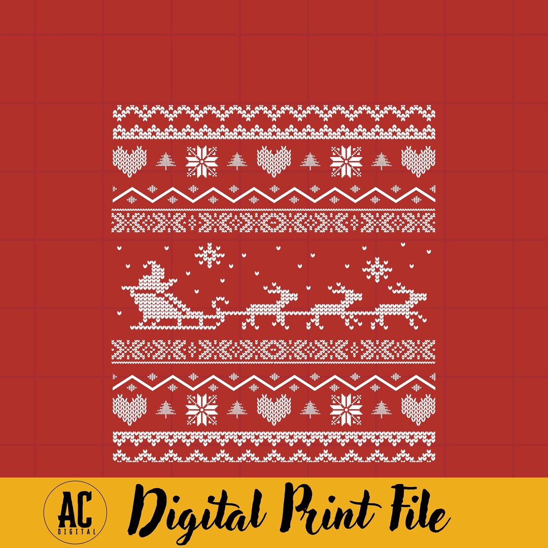 Ugly Christmas Sweater Png, Christmas Sweater PNG, Sweater Pattern Png ...
