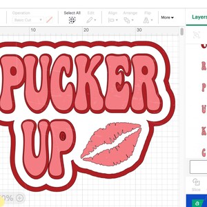 Pucker up Svg, Pucker up Png, Lips Svg, Valentines Svg, Retro Pucker up ...