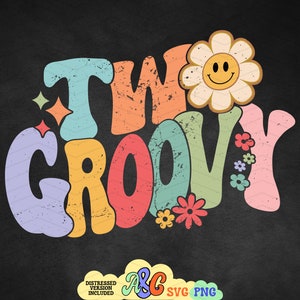 Two Groovy Png, Two Groovy Shirt Svg, Girls Birthday Png, Retro Girls ...