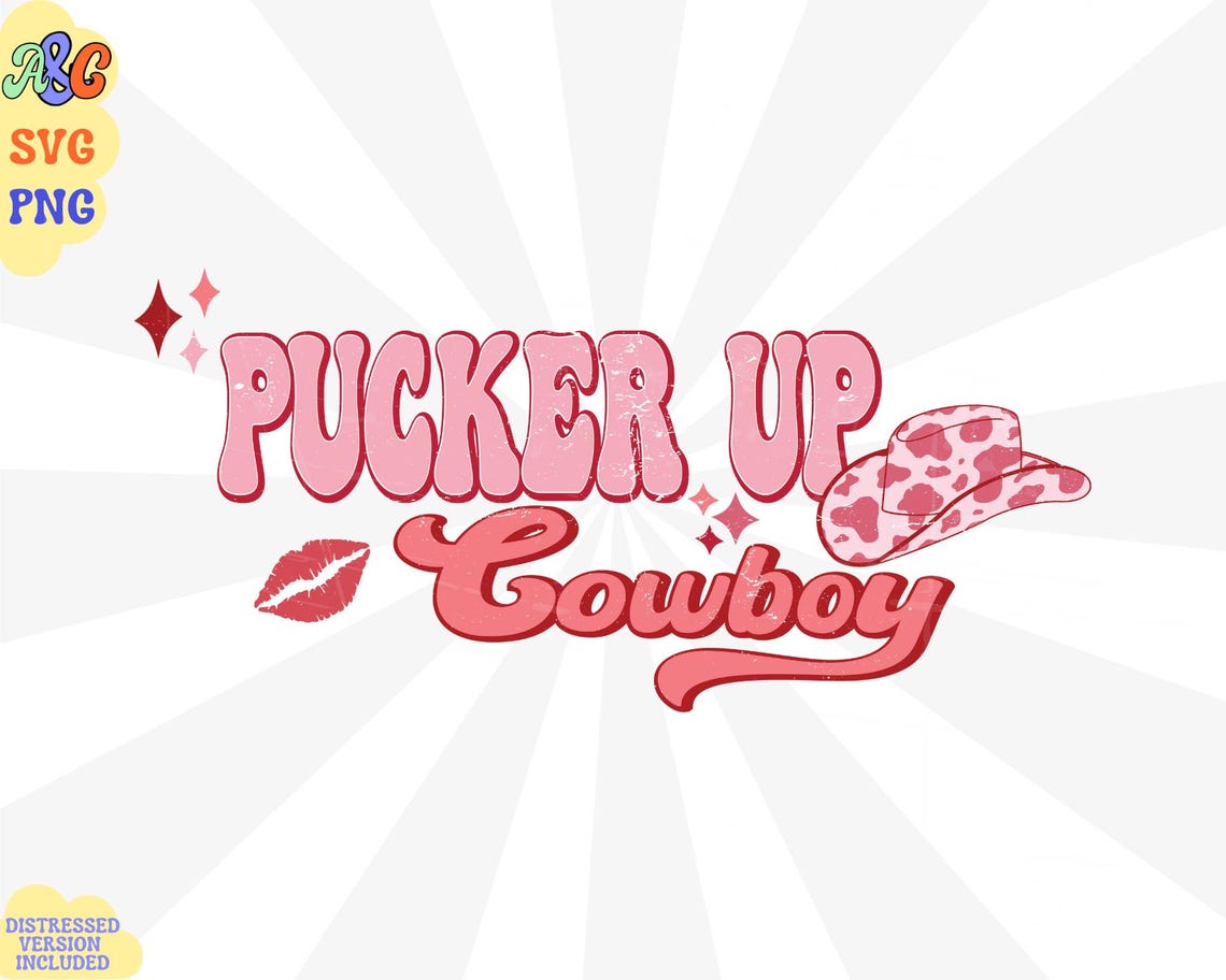 Western Groovy Png, Retro Pucker up Cowboy Png, Sublimation Design Png ...