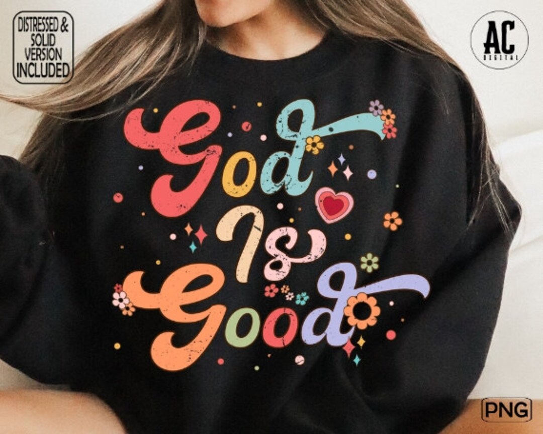 God is Good Png, Boho Jesus Love, Easter Groovy Png, Retro Christian ...