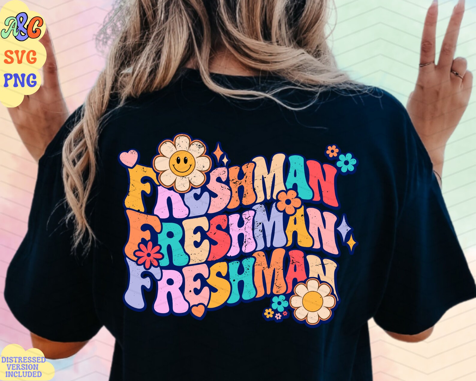 Retro Groovy Freshman Svg, Freshman Png, Floral Freshman Svg, Freshman ...