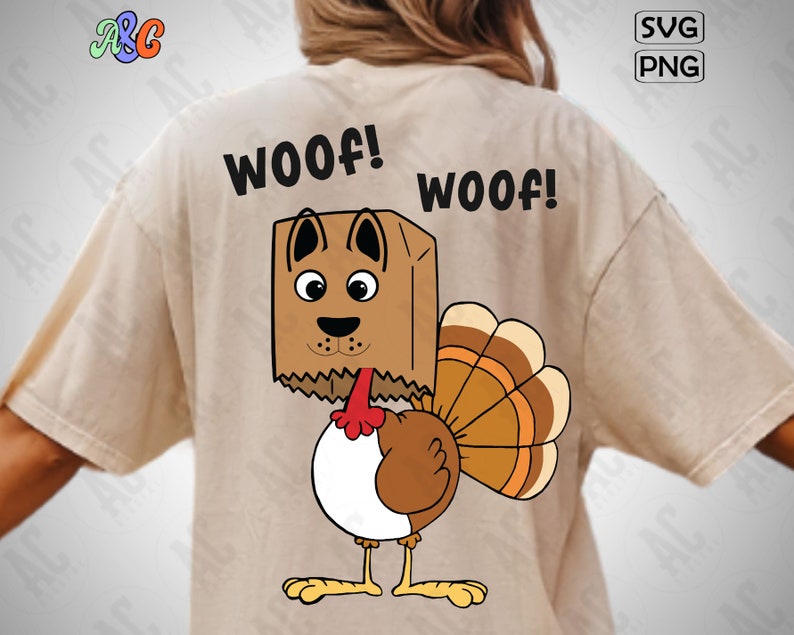 Funny Turkey Dog Thanksgiving Png, Woof Turkey SVG, Dog Turkey PNG ...