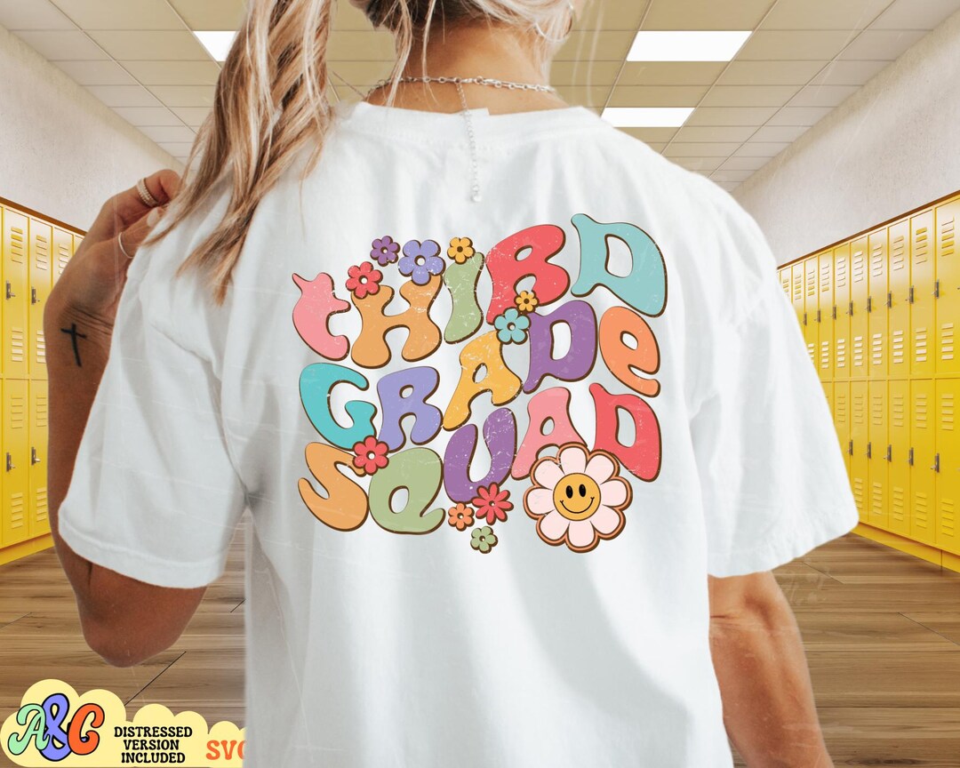 Third Grade Squad Svg, Third Grade Png, Groovy Third Grade Crew ...