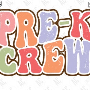 Retro Pre-k Crew Svg, Retro Pre-k Crew Png, Groovy Preschool Svg ...
