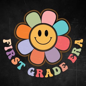 Groovy in My First Grade Era Svg Png, Retro Back to School Sublimation ...