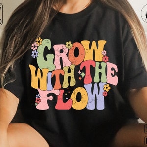 Retro Grow With the Flow Svg, Grow With the Flow Png, Groovy Flower Svg ...