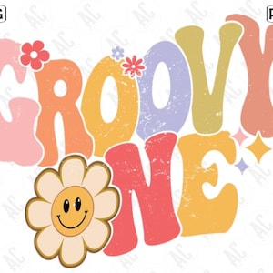 Groovy One Png, Groovy One Svg, Retro Groovy One Design, Matching Mommy ...