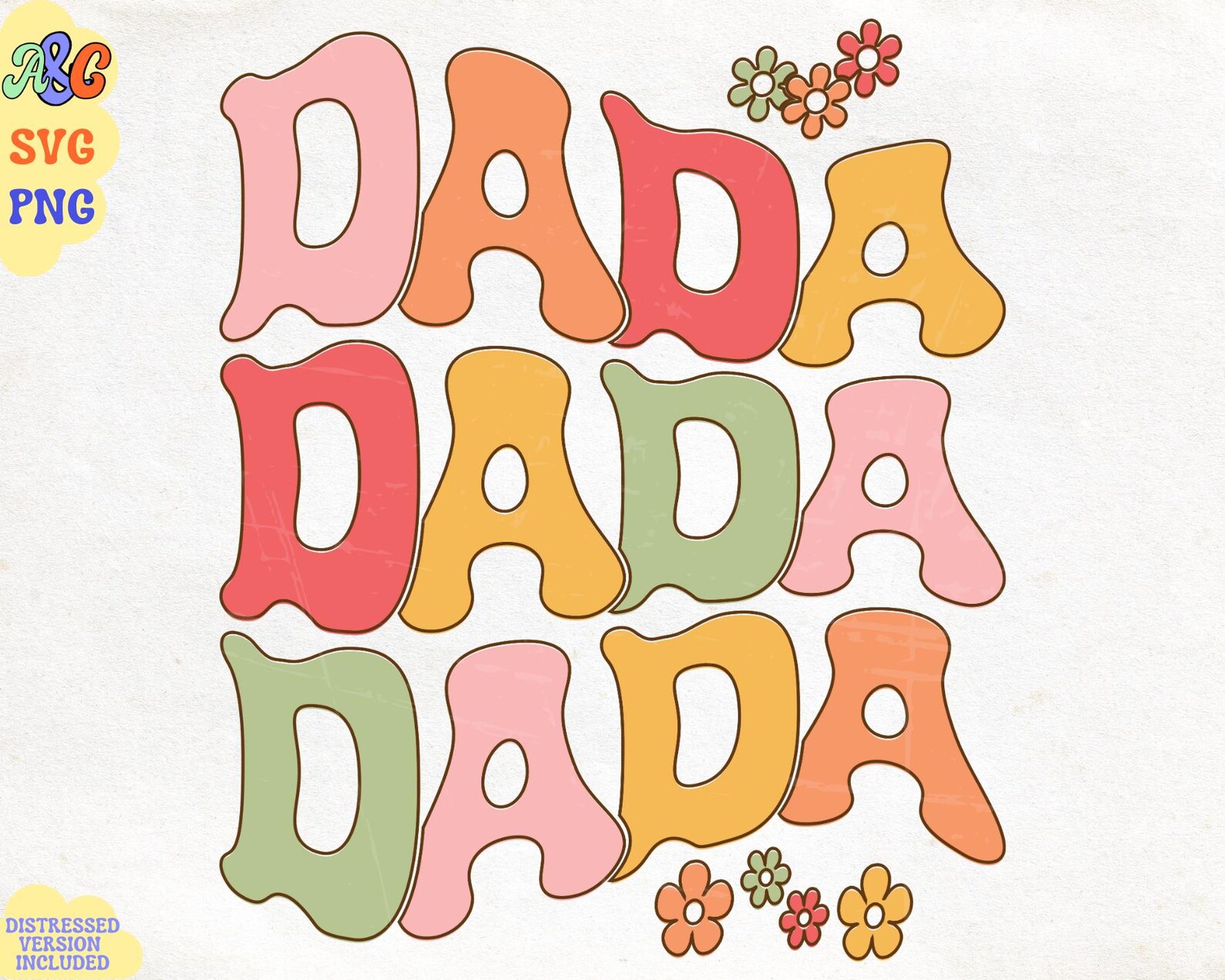 Dada Svg, Dada Png, Groovy Dada Svg, Retro Dada Sublimation Design ...