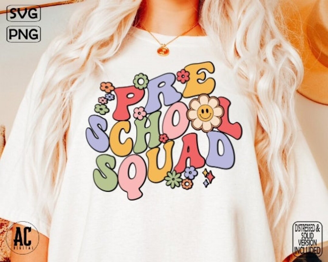 Pre School Squad Svg | Pre School Squad Png | Retro Back to School Svg ...