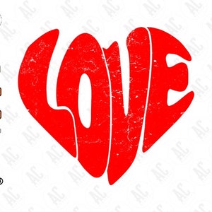 Retro Love Heart SVG, Retro Love Heart PNG, Retro Heart Svg, Love Heart ...