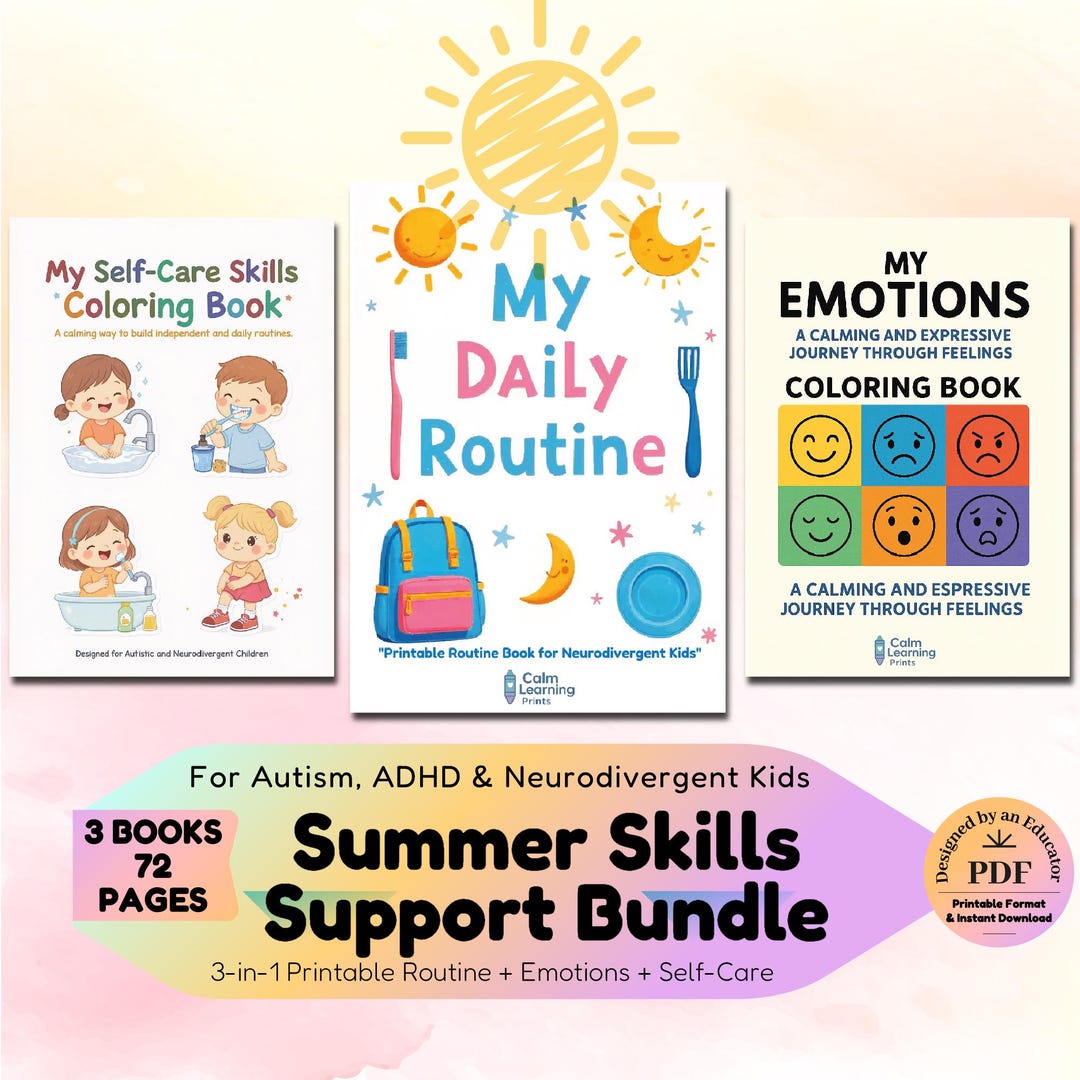 Printable Summer Skills Bundle for Kids With Autism or ADHD | Visual ...