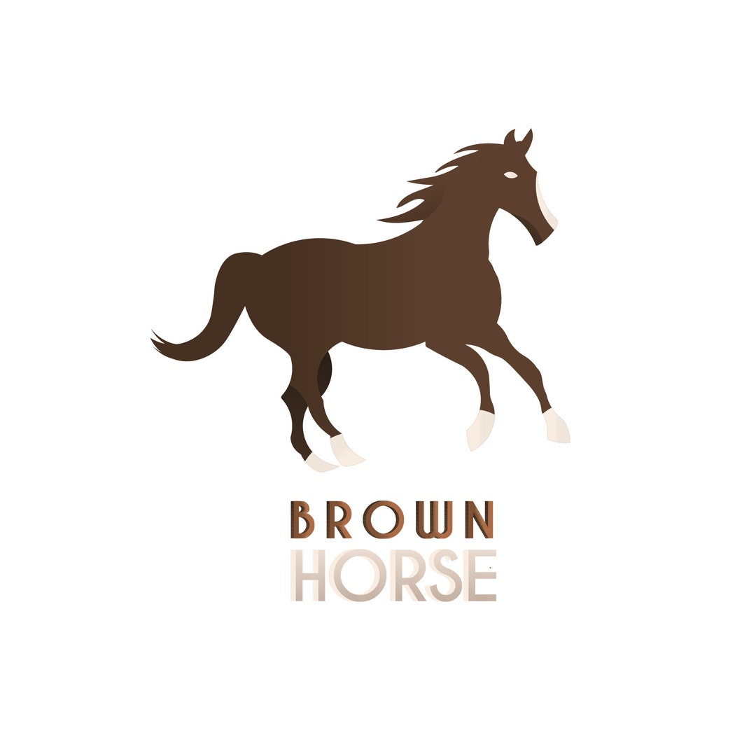 Brown Horse Logo Wildlife Graphic Design Vector - Etsy