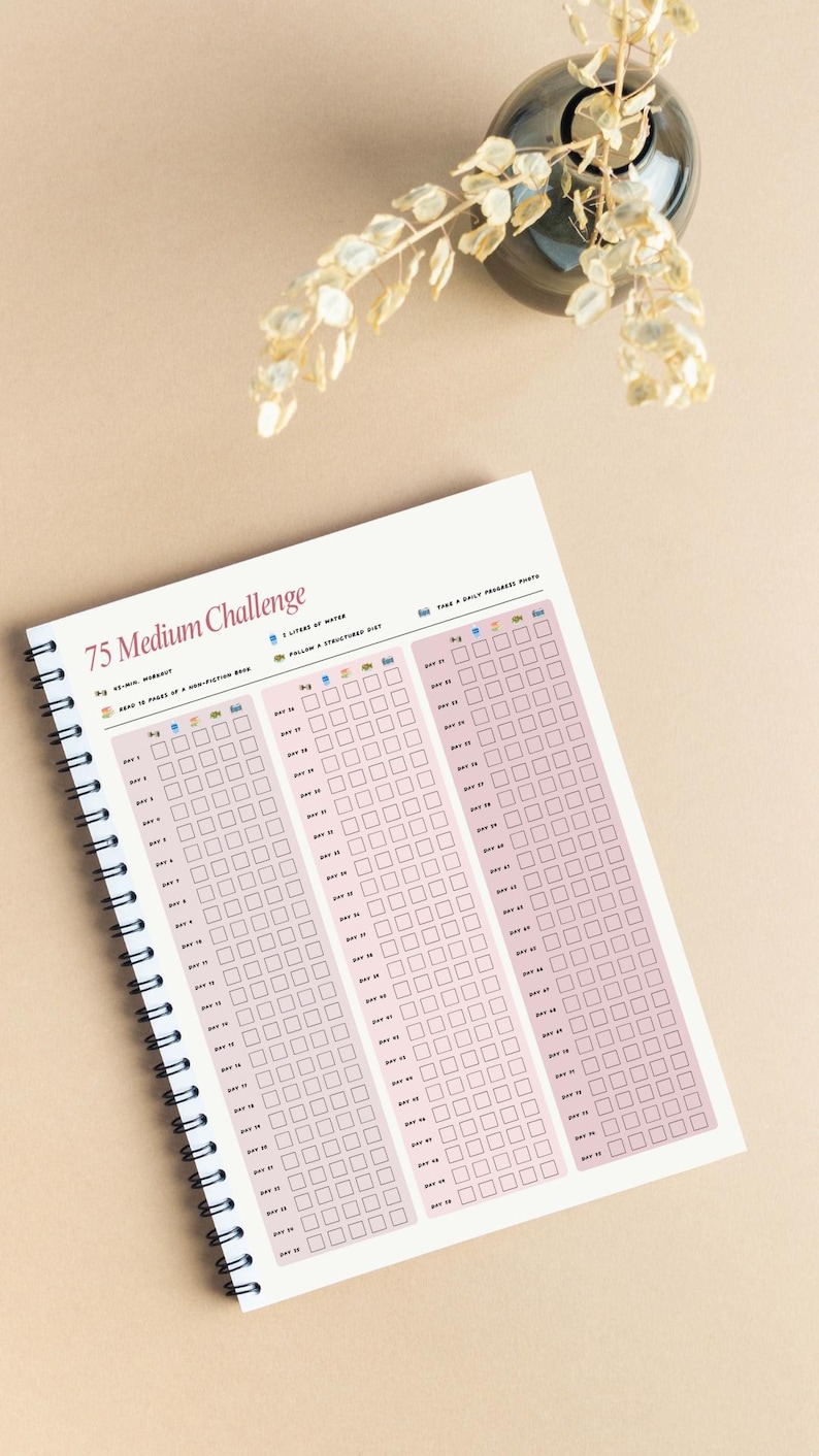 75 Medium Challenge Tracker – Minimalist Printable (PDF) - Etsy
