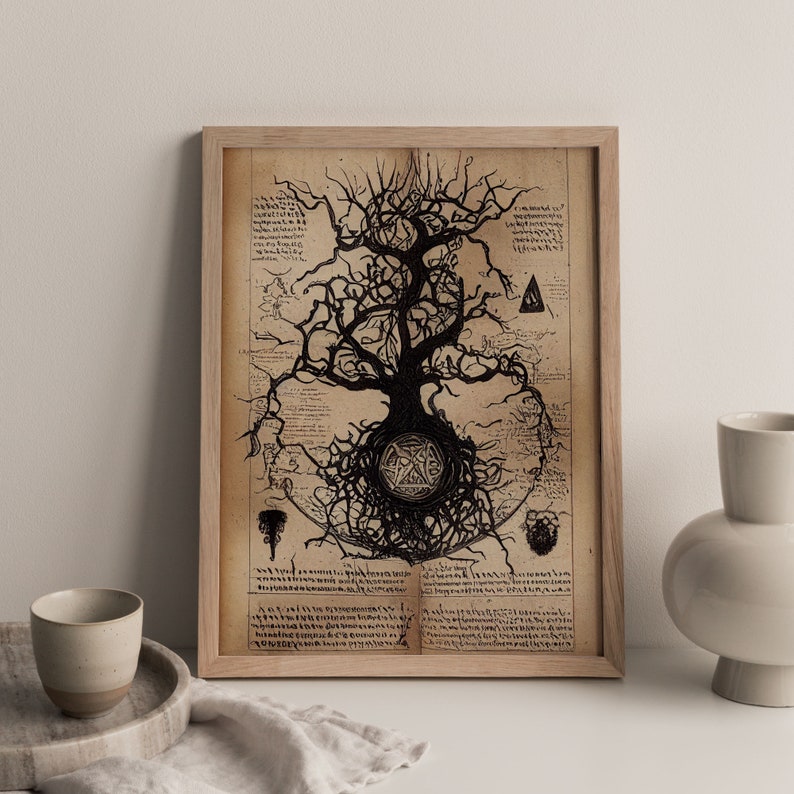 Witchy Art Print Tree of Life Occult Art Decor Poster Gothic Decor ...