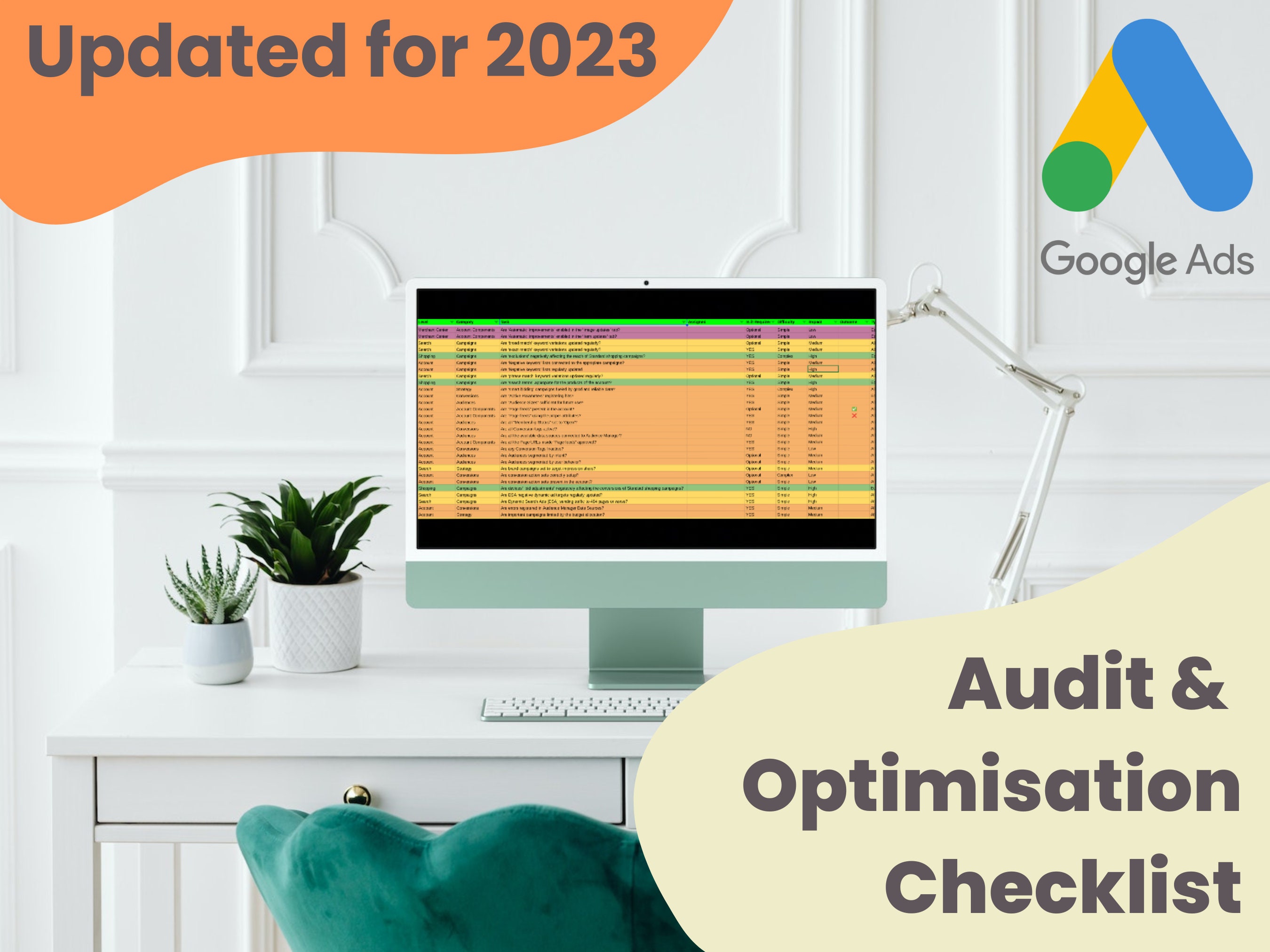 Google Ads Optimisation & Audit Template - Etsy Google Ads Optimisation & Audit Template - Etsy