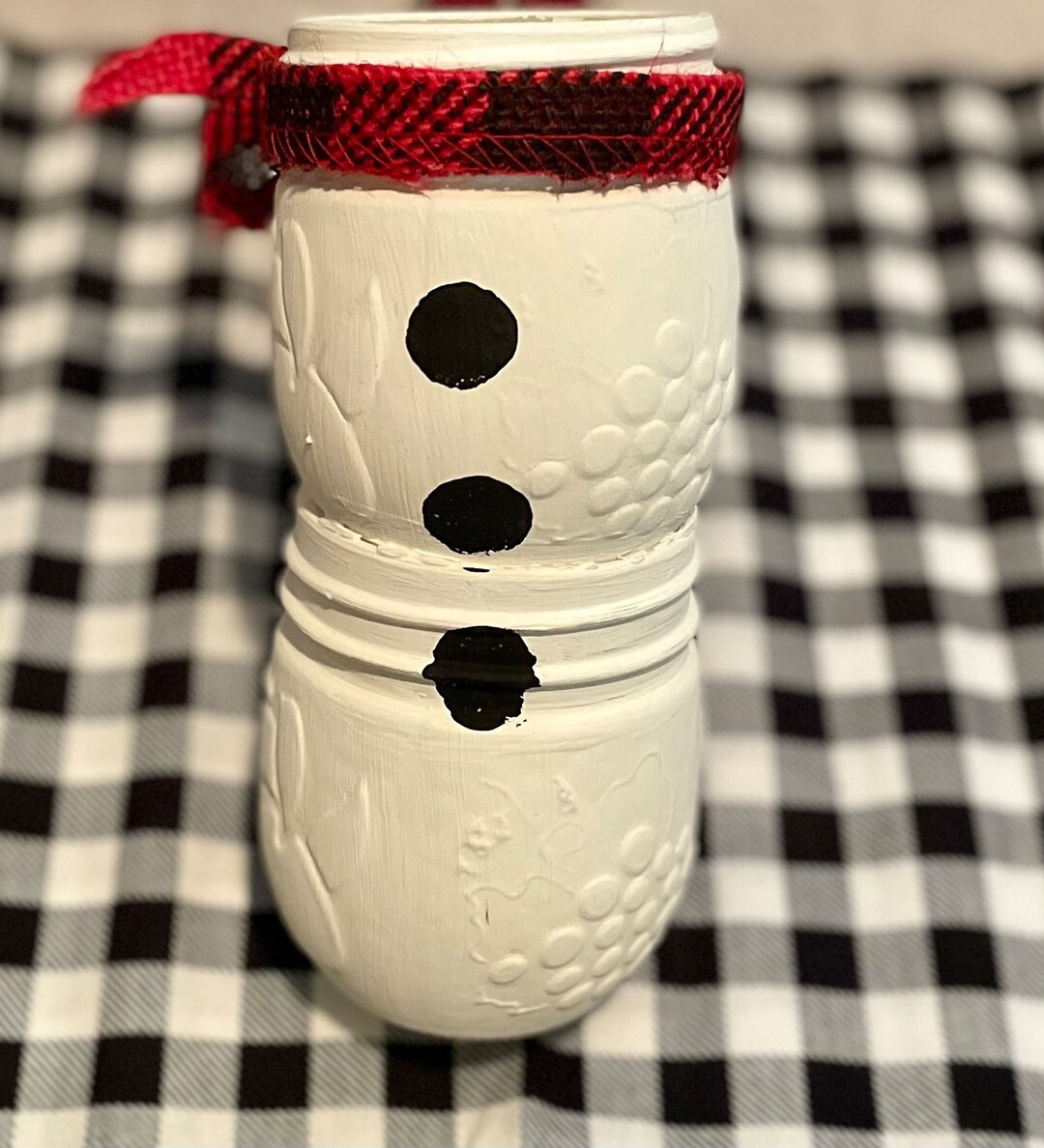 Snowmen Jelly Jar Vase - Etsy