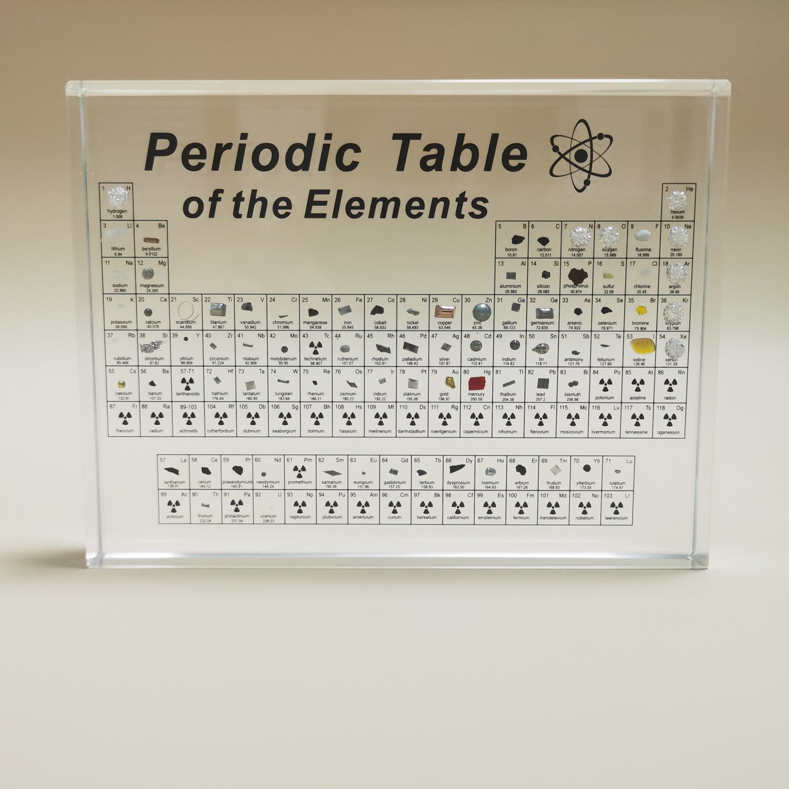 Periodic Table With Real Elements LED Night Light Table Lamp - Etsy