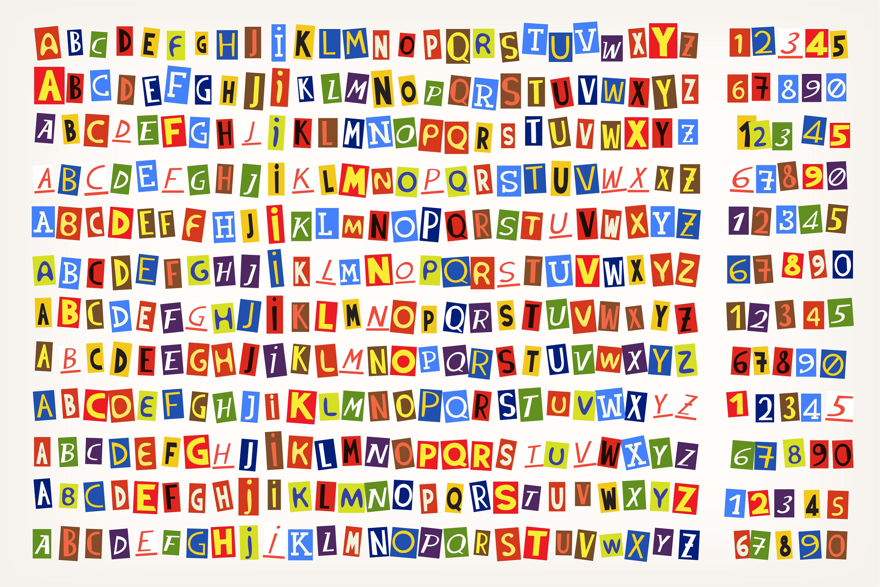Paper Cut Alphabet Letters Clip Art - Collection of Letters and Numbers ...