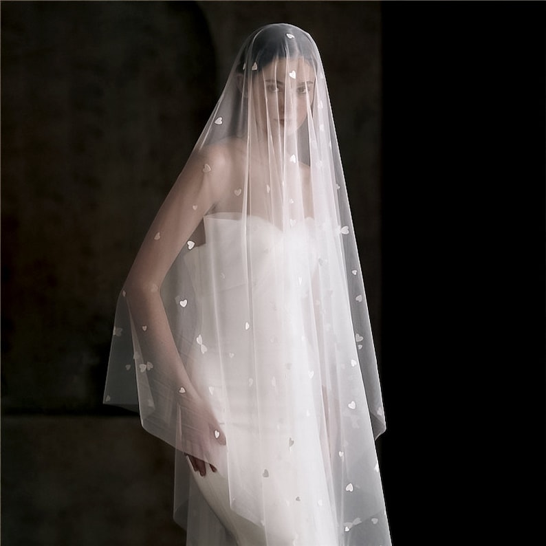 3M Single Layer White Cathedral Wedding Veil Long Face - Etsy