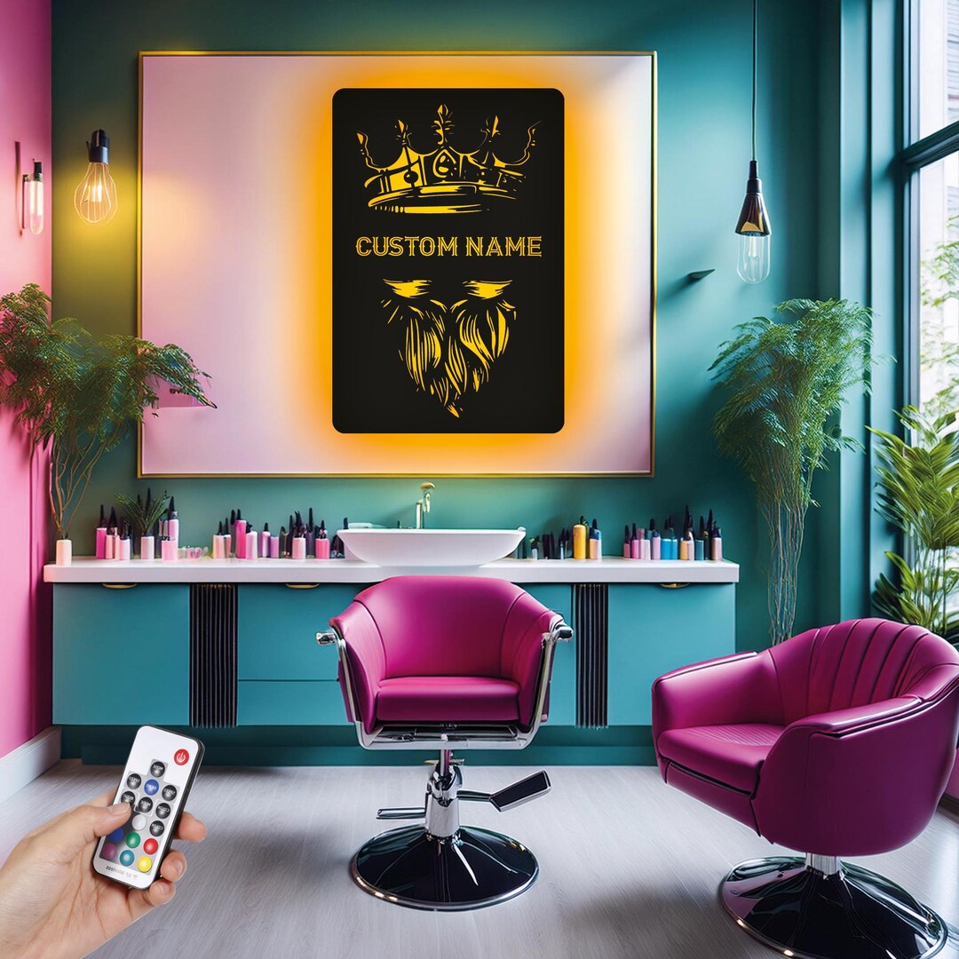 Custom Barber LED Metal Wall Art Personalized Barbershop Decor Unique ...
