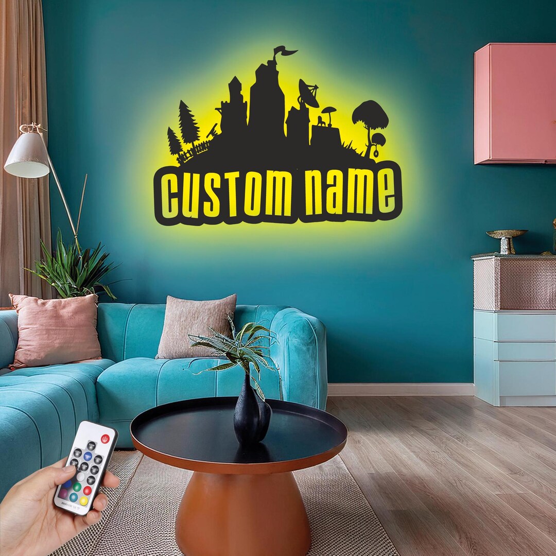 Custom Battle Royale Gamer Tag Lighted Metal Wall Art | Personalized ...
