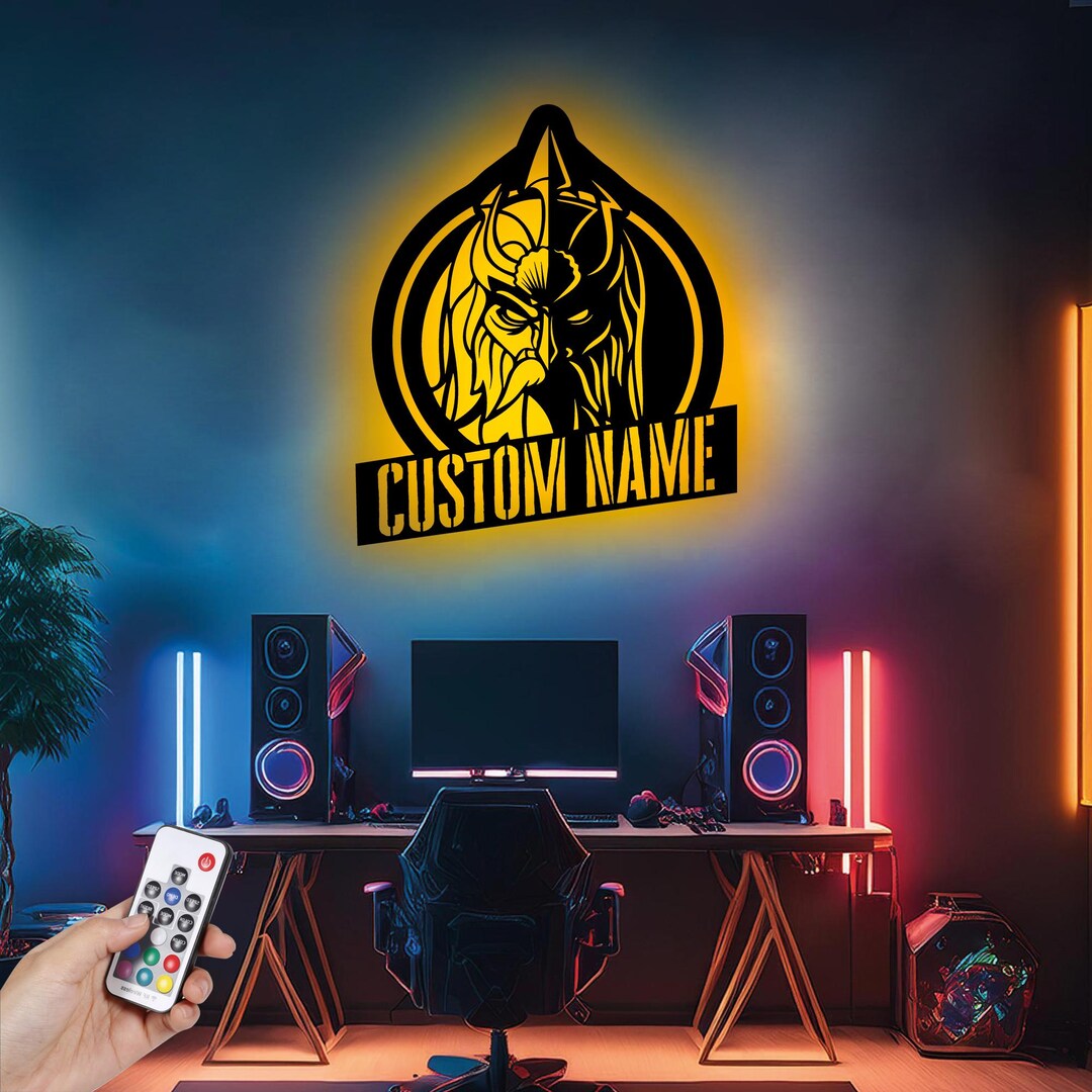 Custom Gladiator Tag LED Metal Wall Art Personalized Historical Decor ...