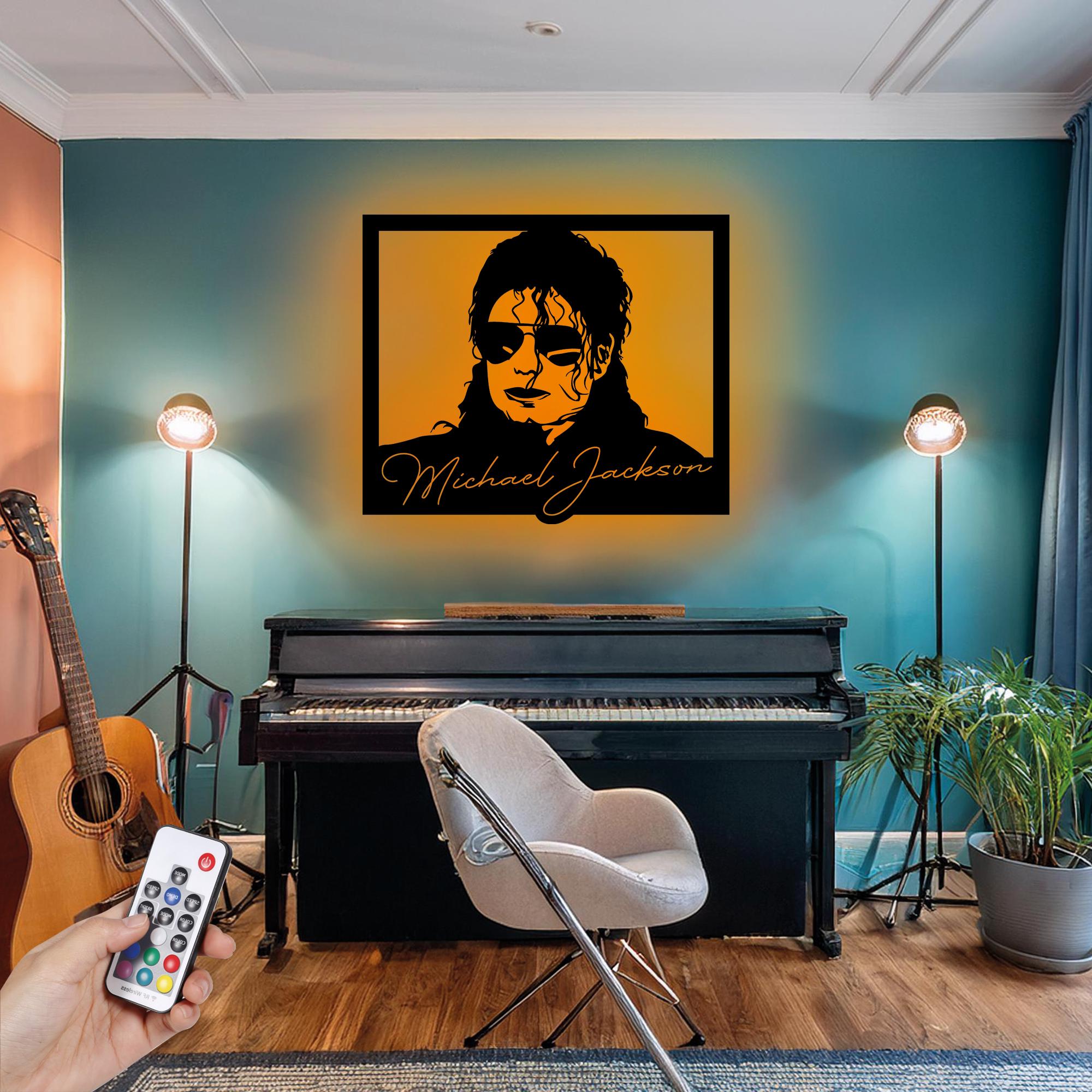 Custom Michael Jackson Metal Wall Art With LED Light, Personalized ...