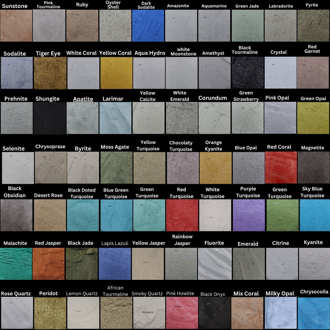 70+ Crushed All Gemstone Dust Powder Very Fine Raw Sand Stone Healing ...