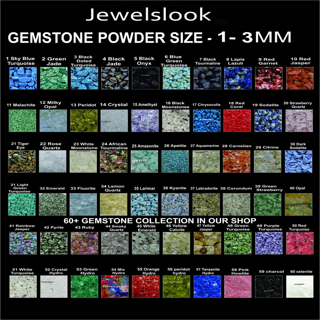 Crushed Gemstone Coarse Powder 1-3 MM Healing Stone Powder for Ring ...