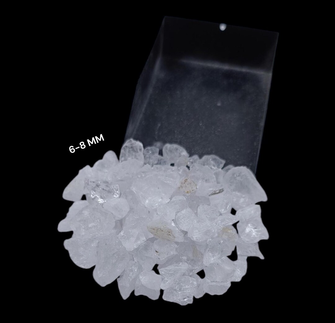 Crushed White Hydro Quartz Coarse Gemstone Powder 6-8 MM Healing Stone ...