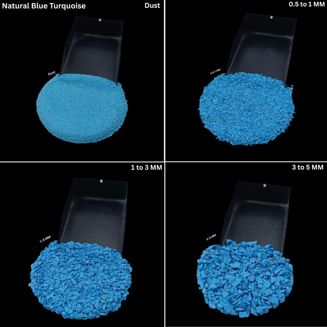 Natural Blue Turquoise Crushed Stone Powder - All Sizes (dust, 0.5-1, 1 ...