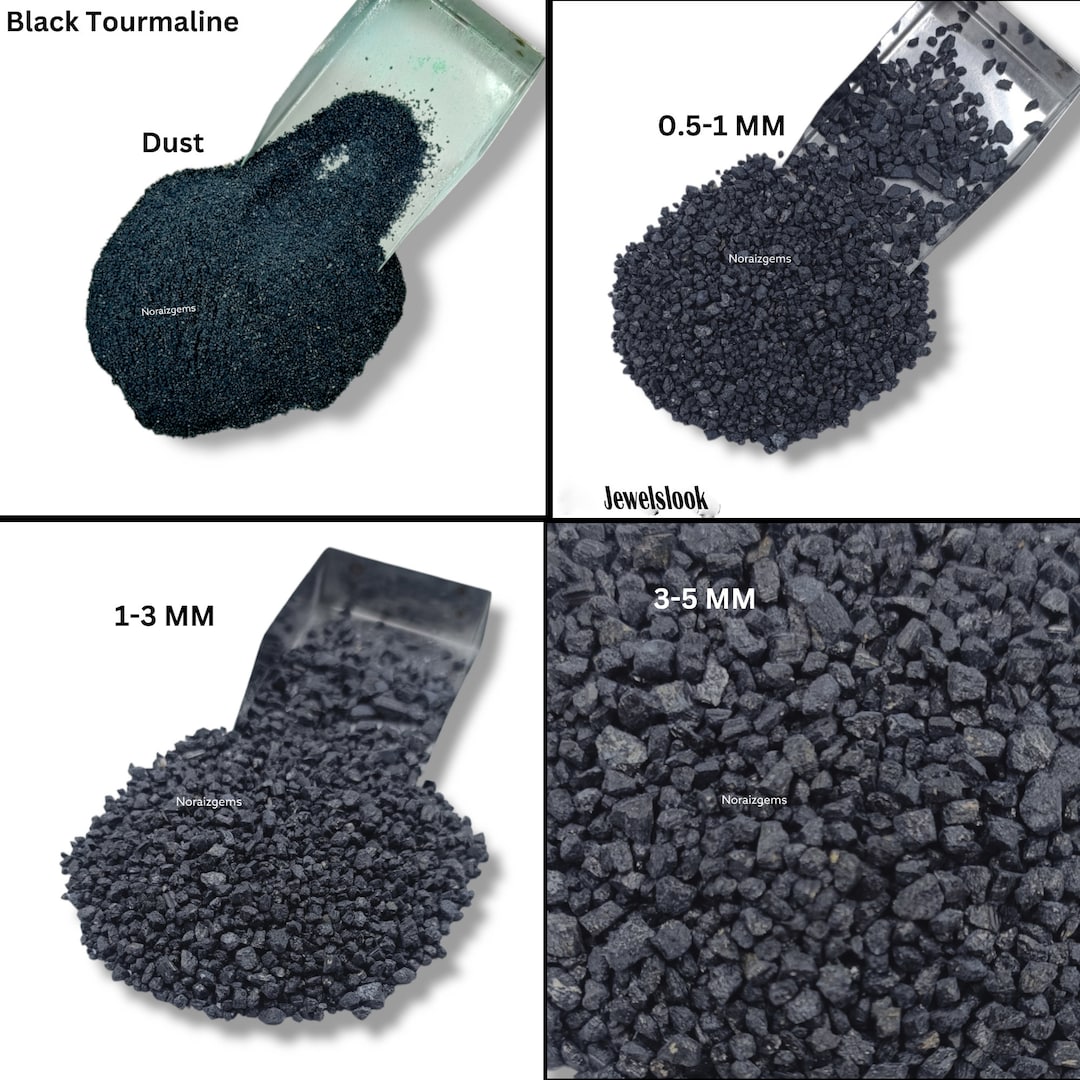 Crushed Black Tourmaline Coarse for Stone Inlay, Black Tourmaline ...