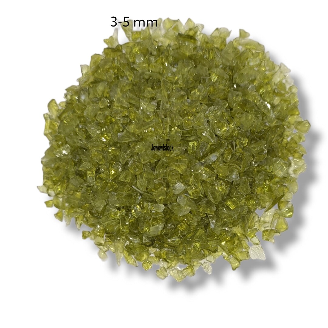 Crushed Peridot Hydro Quartz Gemstone Coarse 3-5 MM, Peridot Hydro ...