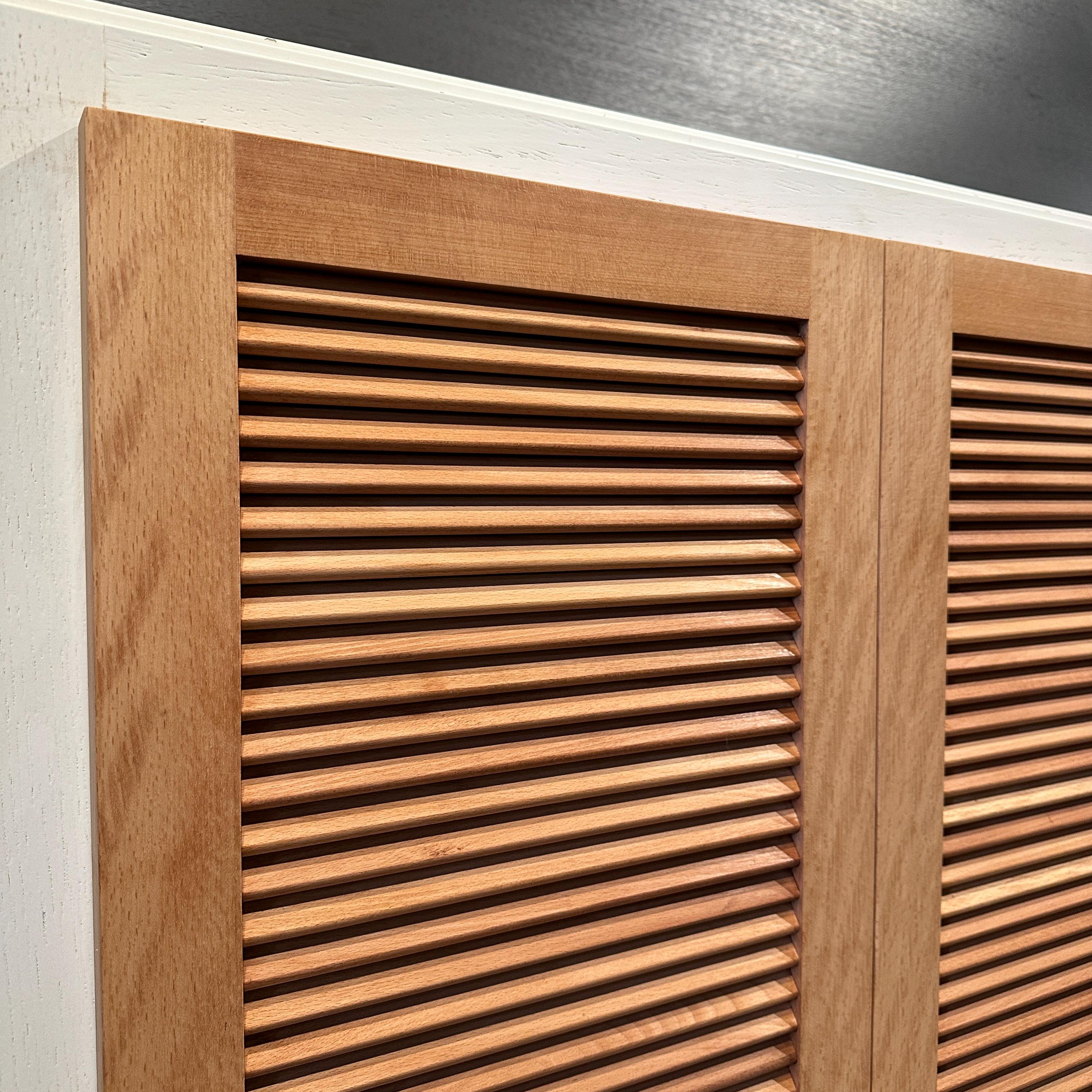 Handmade Beech Wood Louvered Cabinet Door: Custom Shutter Door - Etsy