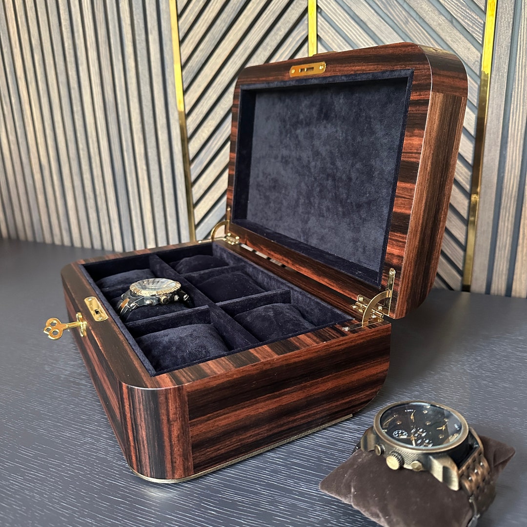 6 Watch Capacity Organizer Handmade Watch Box Unique Christmas Gift ...