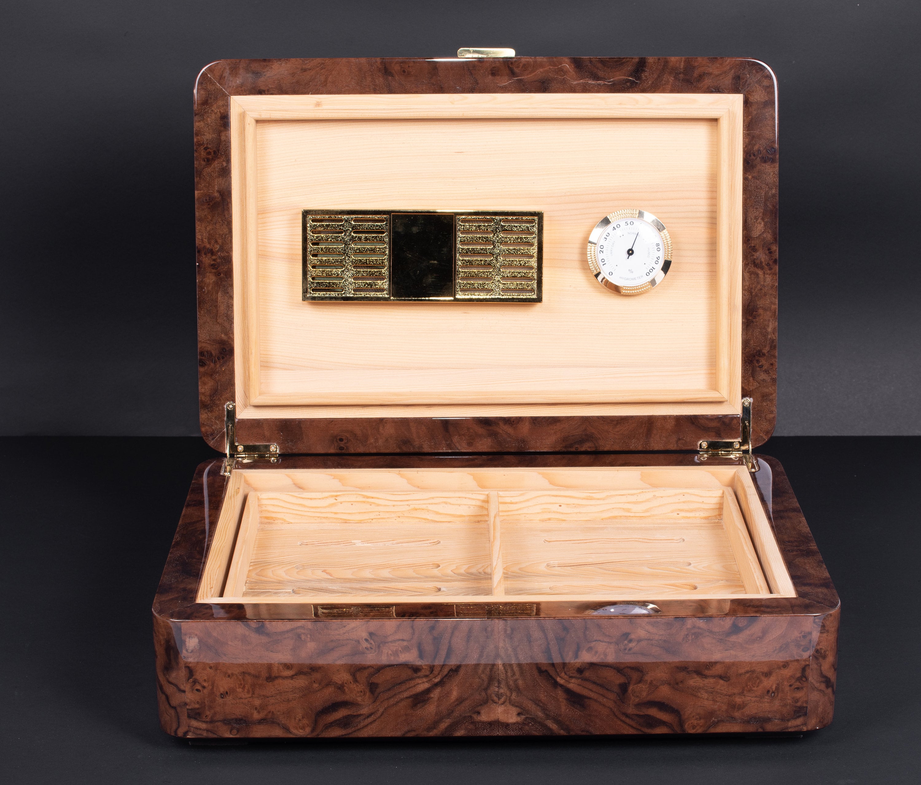 Walnut Wood Humidor Luxury Cigar Box Storage High Quality Cigar Storage ...