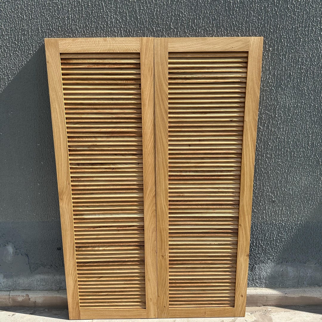 Custom Made Oak Shutters French Oak Wooden Shutters Handmade Oak Shutters Wooden Blinds Best ...