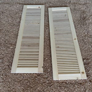 Real Wood Shutters: Unfinished Pine Louvers, Farmhouse Style - Etsy