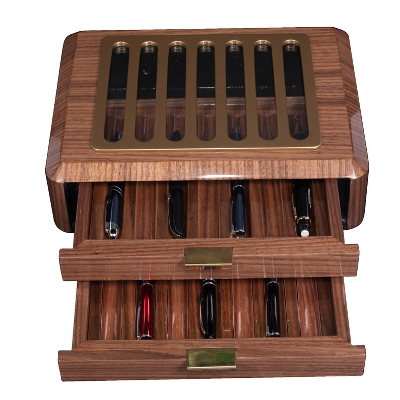 Walnut Wood Pen Display Pen Collection Storage Case Office - Etsy