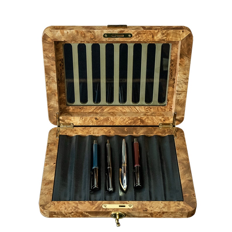 Handmade Mirti Wood Pen Display Case: Luxury 8-pen Capacity - Etsy